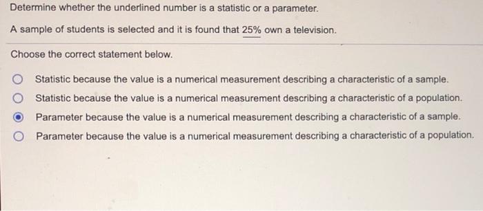 Solved Determine whether the underlined number is a | Chegg.com
