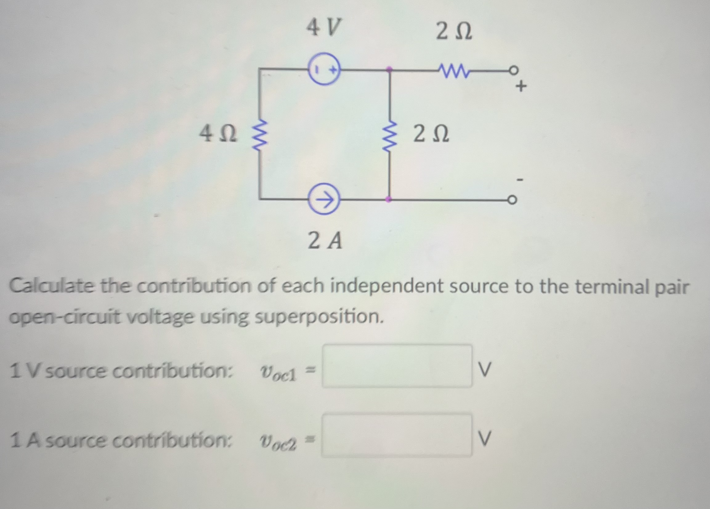 Solved Calculate the contribution of each independent source | Chegg.com