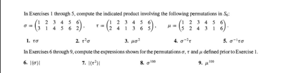 Solved In Exercises 1 through 5, compute the indicated | Chegg.com