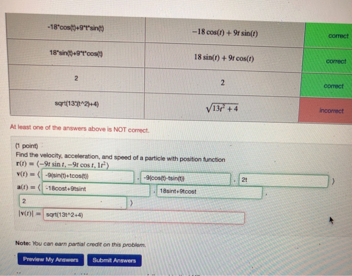 Solved -18*cos(t)+9*t* sin(t) -18 cos(t) +9t sin(t) correct | Chegg.com