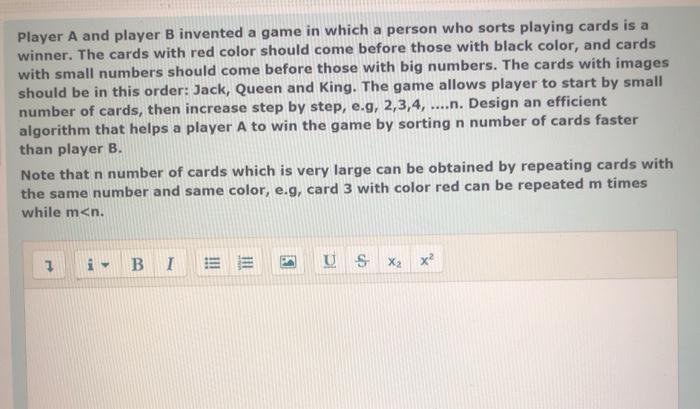 Solved Player A and player B invented a game in which a | Chegg.com