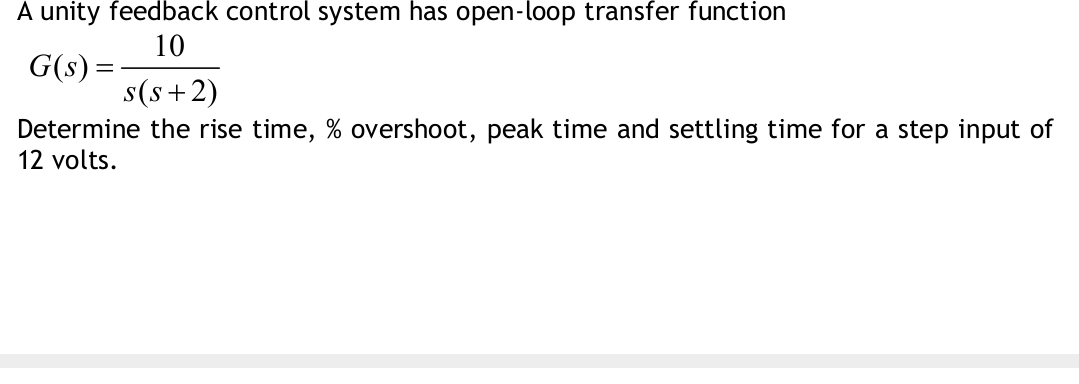 A unity feedback control system has open-loop | Chegg.com