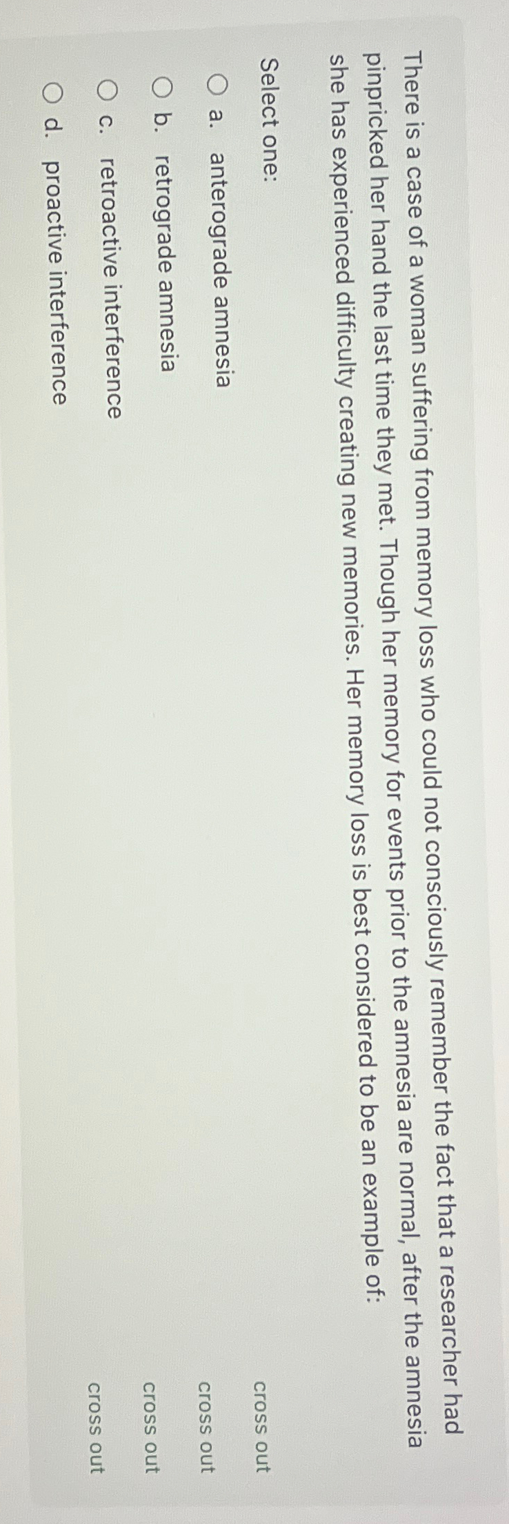 Solved There is a case of a woman suffering from memory loss | Chegg.com