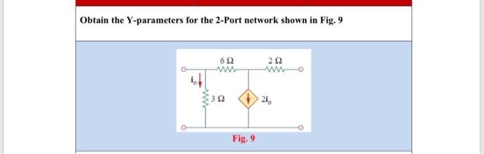 Solved Obtain the Y-parameters for the 2-Port network shown | Chegg.com