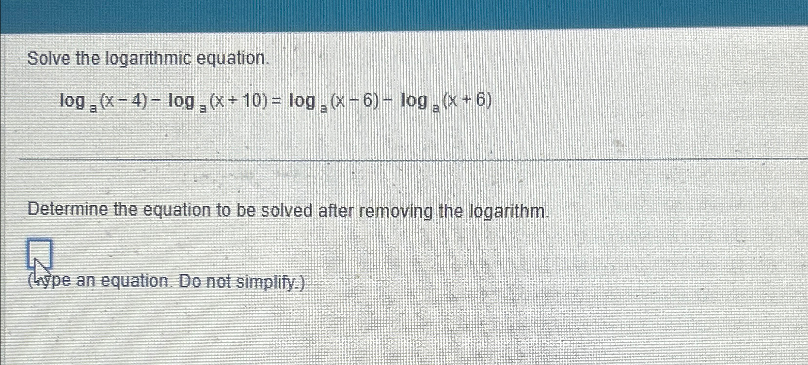Solve the logarithmic | Chegg.com