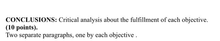 Solved CONCLUSIONS: Critical analysis about the fulfillment | Chegg.com