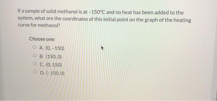 Solved If a sample of solid methanol is at -150°C and no | Chegg.com