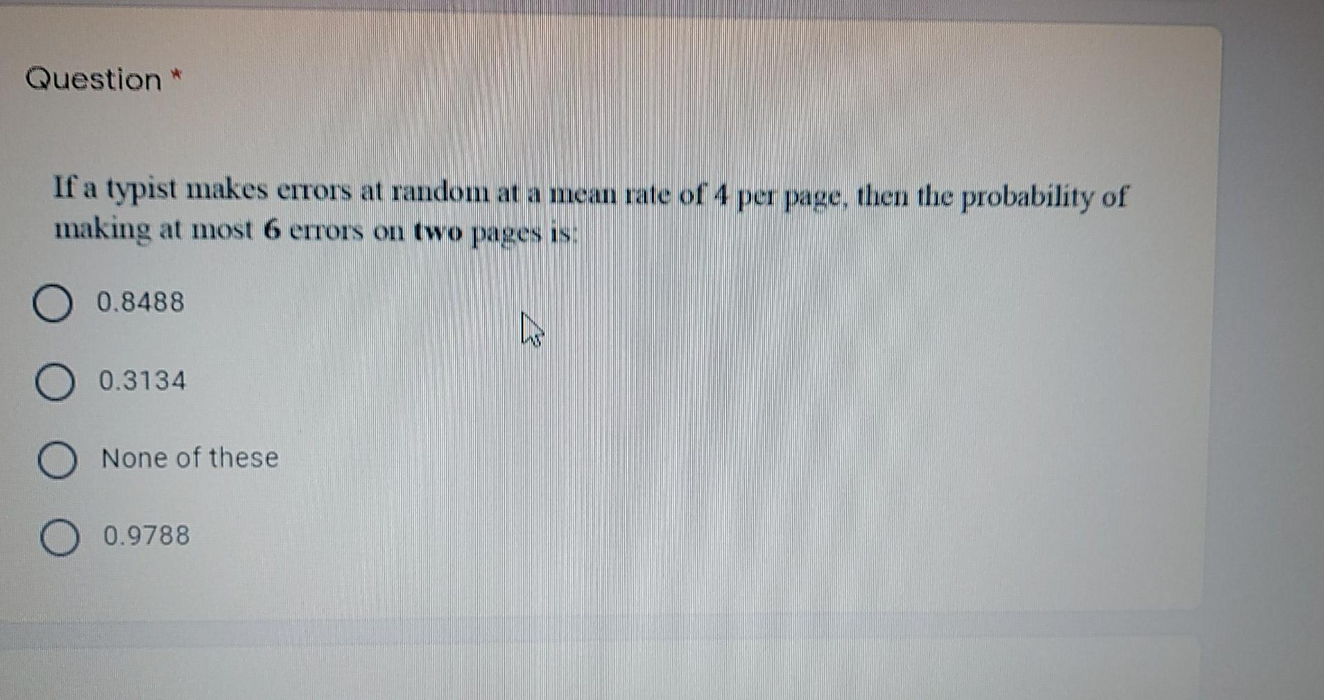 Solved Question If a typist makes errors at random at a mean | Chegg.com