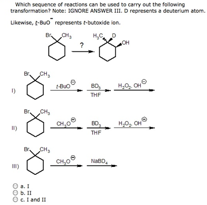 Solved Which sequence of reactions can be used to carry out | Chegg.com
