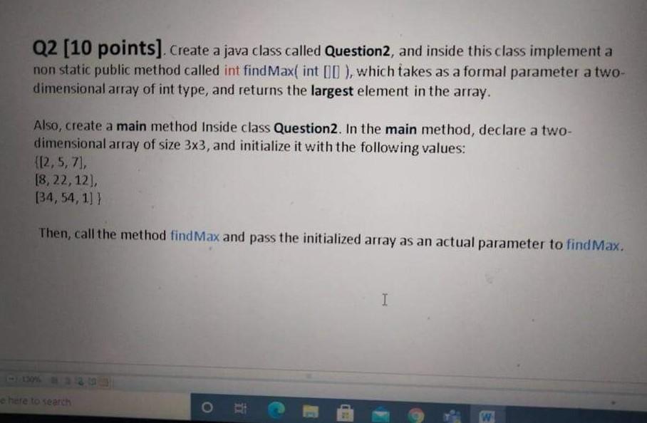 Solved Q2 10 Points Create A Java Class Called Question 
