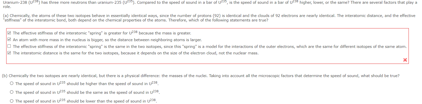 Solved role."stiffness" of the interatomic bond, both depend | Chegg.com