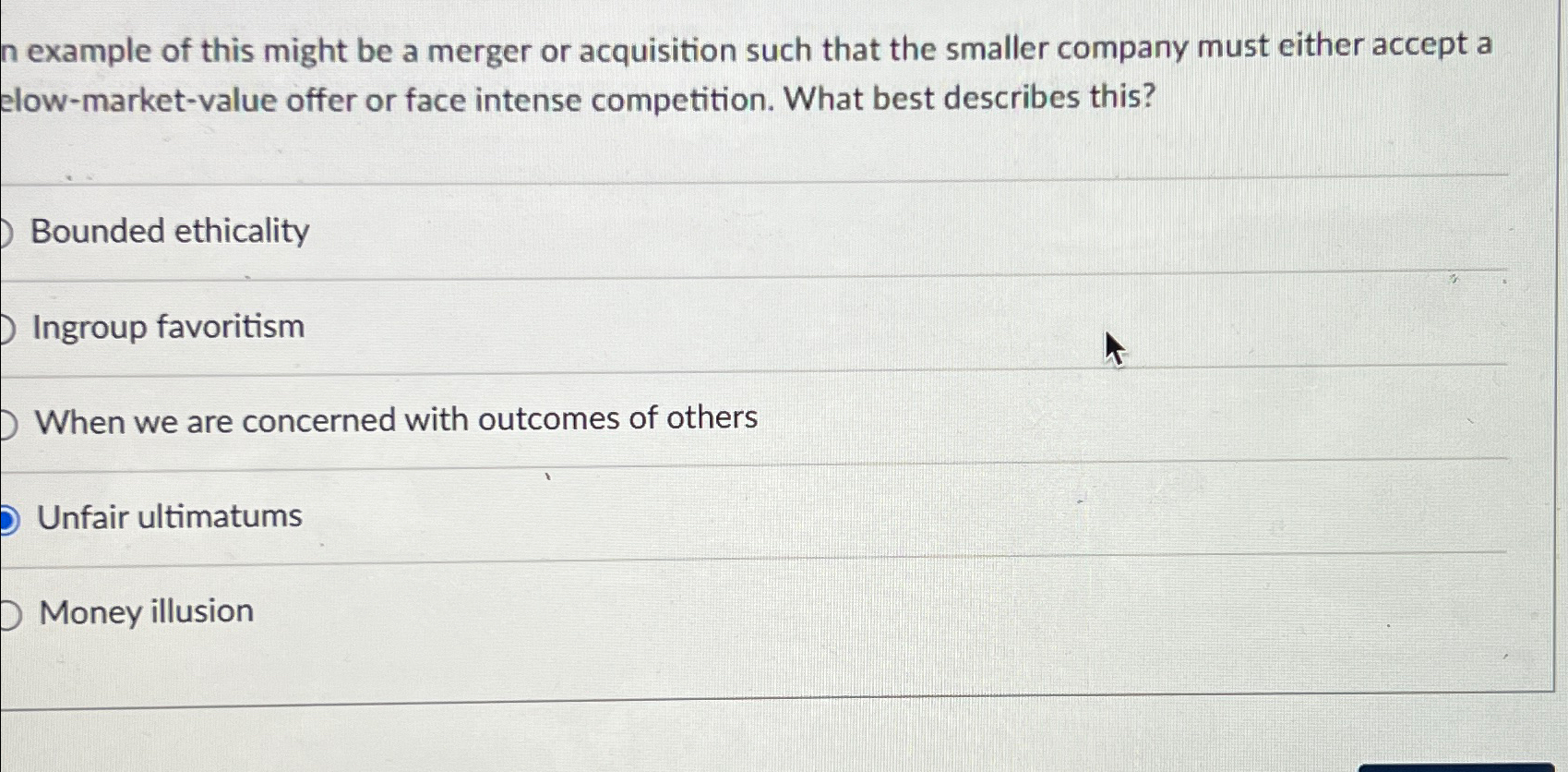 Solved n example of this might be a merger or acquisition | Chegg.com