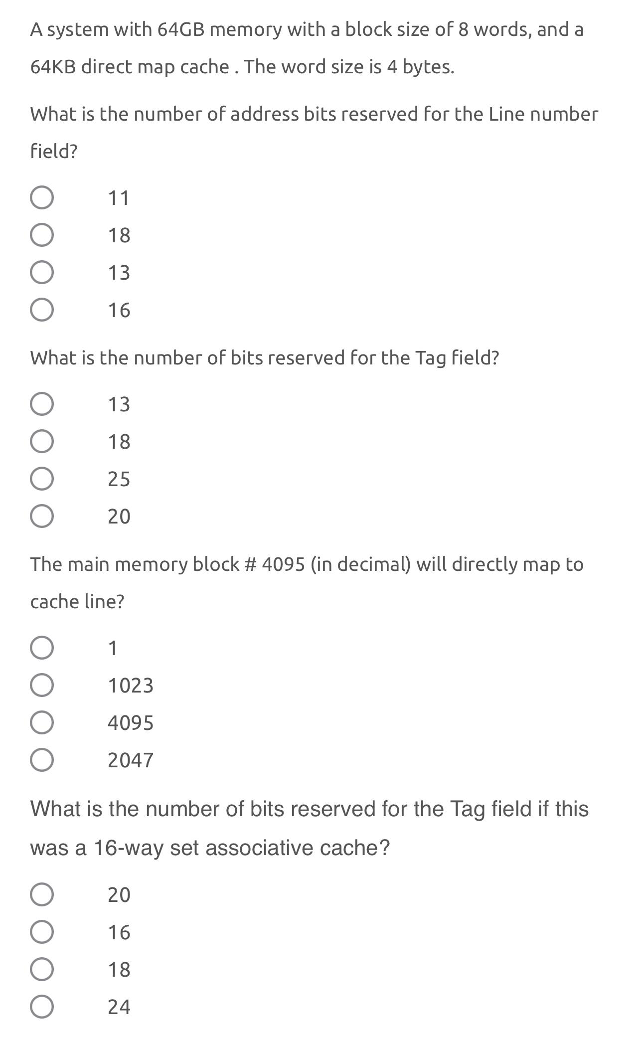 Solved •A system with 64GB memory with a block size of 8 | Chegg.com