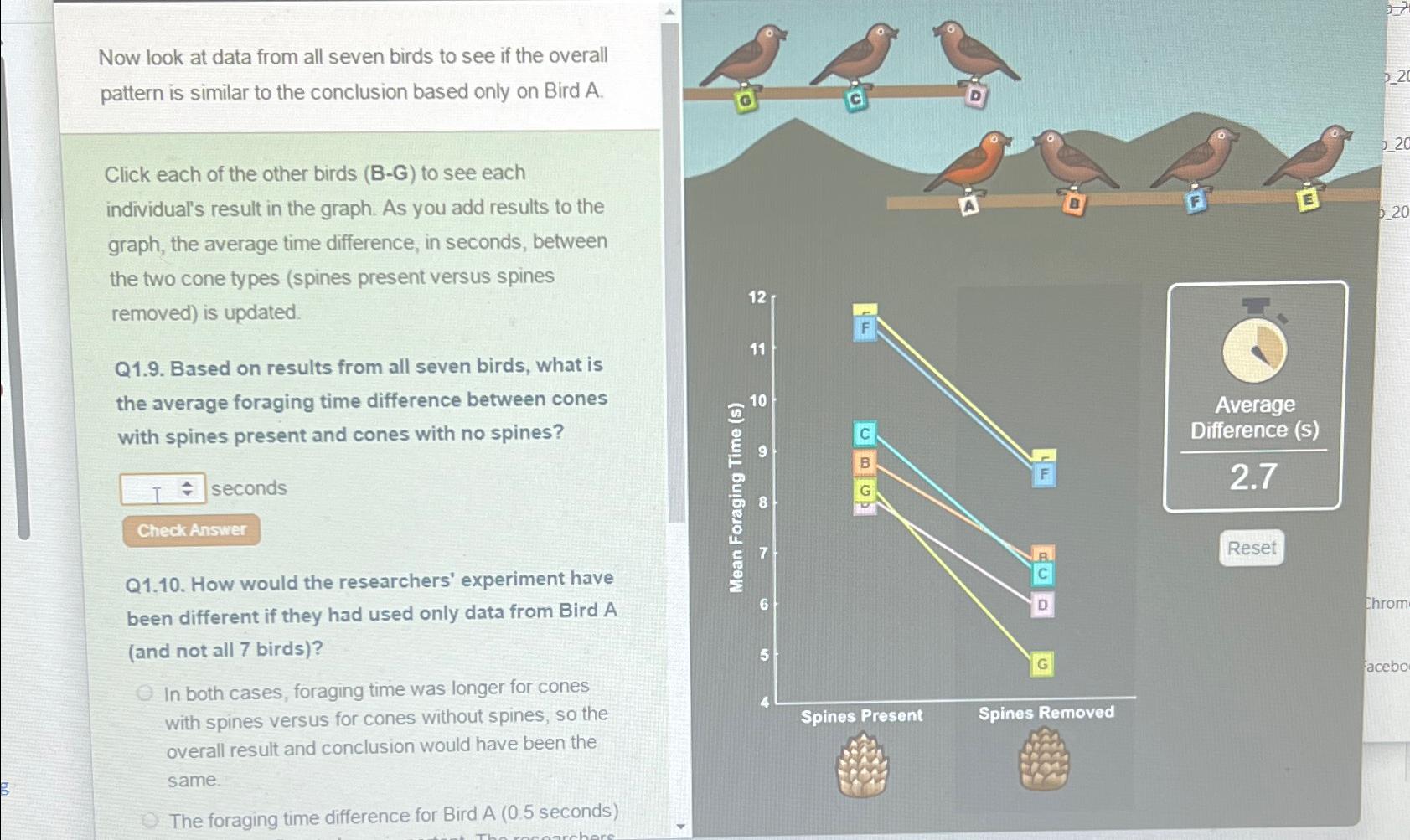 Solved Now look at data from all seven birds to see if the | Chegg.com