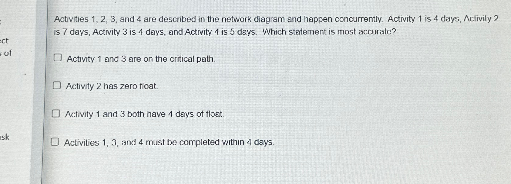 Solved Activities 1,2,3, ﻿and 4 ﻿are described in the | Chegg.com