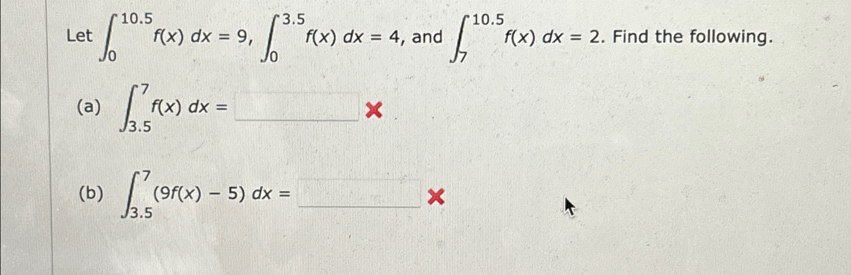 Solved Let ∫010 5f X Dx 9 ∫03 5f X Dx 4 ﻿and