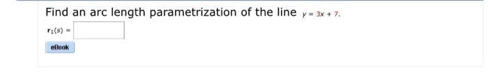 Solved Find an arc length parametrization of the line y= 3x | Chegg.com
