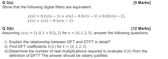 Solved Q 3(a)[5 ﻿Marks]Show that the following digital | Chegg.com