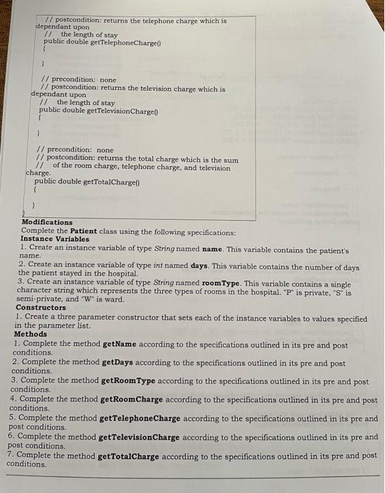 Solved AP Computer Science Lab - Classes - Hospital = 18 | Chegg.com
