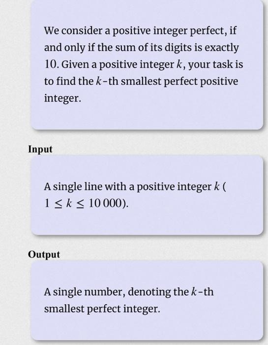 Solved We consider a positive integer perfect, if and only | Chegg.com