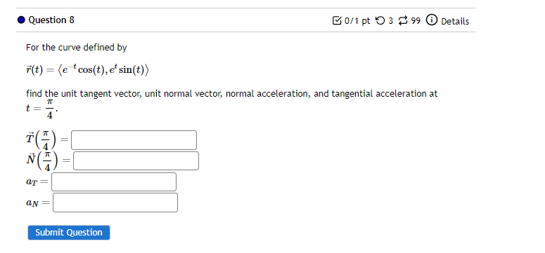 Solved Question 8For the curve defined | Chegg.com