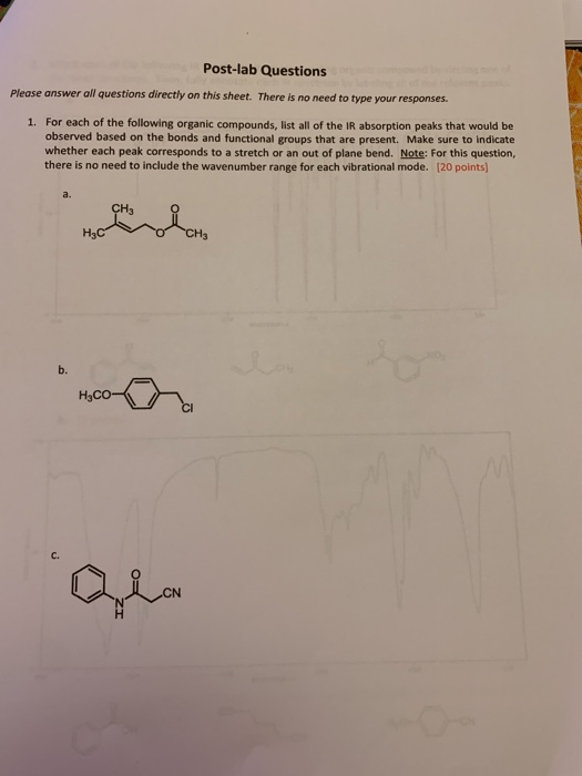 Solved Post-lab Questions Please answer all questions | Chegg.com