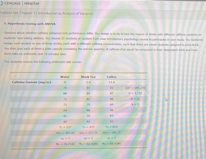 Solved CENGAGE MINDTAP Problem Set: Chapter 12 Introduction | Chegg.com