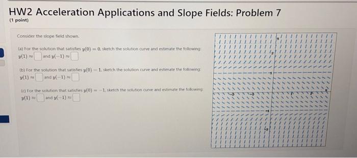 Solved HW2 Acceleration Applications and Slope Fields: | Chegg.com