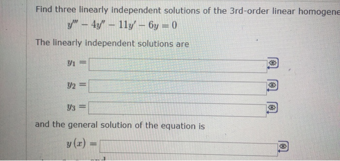 Solved Find two linearly independent solutions of the | Chegg.com