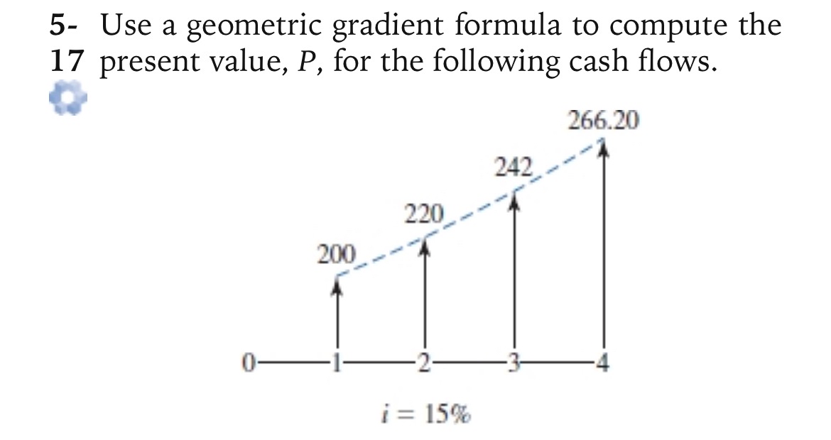 Solved 5- ﻿Use a geometric gradient formula to compute the | Chegg.com