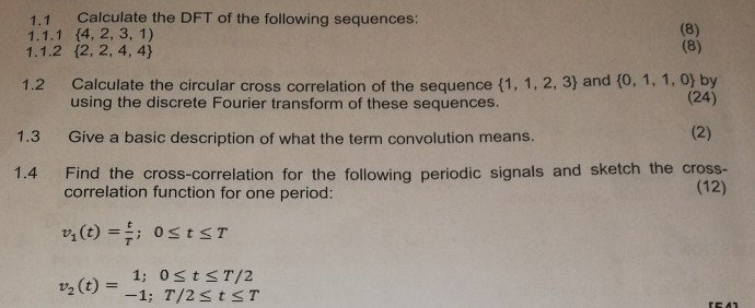 Solved 1.1 Calculate the DFT of the following sequences: | Chegg.com