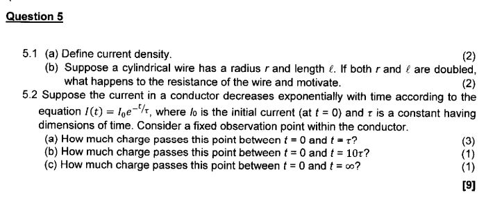Solved Question 55.1 (a) ﻿Define current density.(b) | Chegg.com