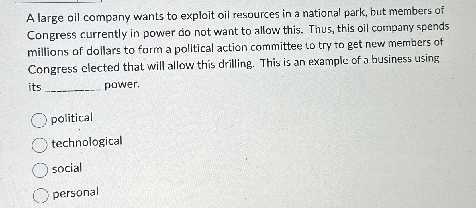 Solved A large oil company wants to exploit oil resources in | Chegg.com