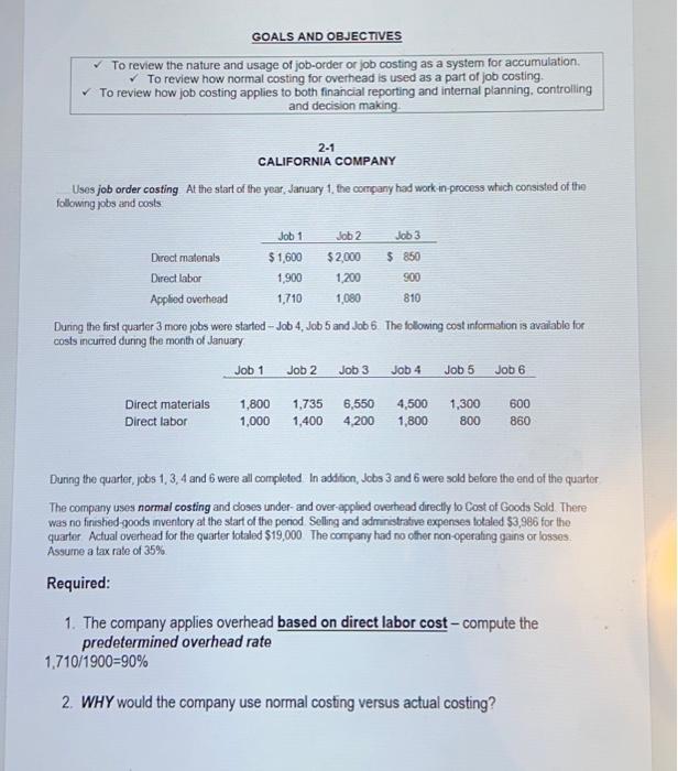 3. Set up summary work in process T-accounts and job | Chegg.com