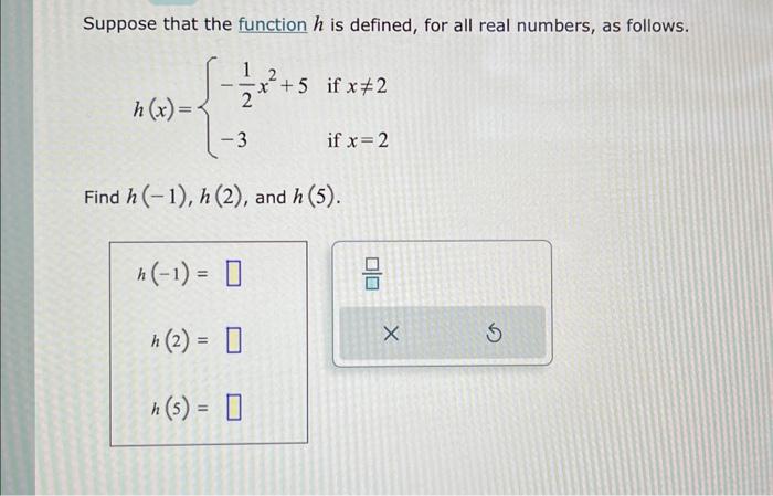 help me evaluating a piecewise-defined function | Chegg.com