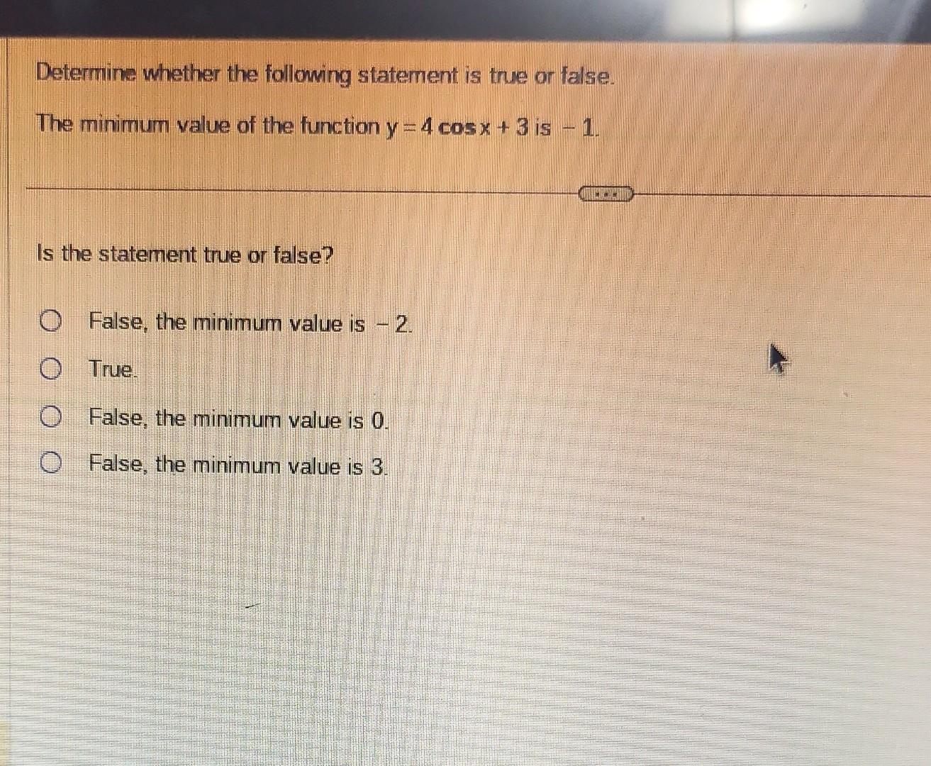 Determine whether the following statement is true or | Chegg.com