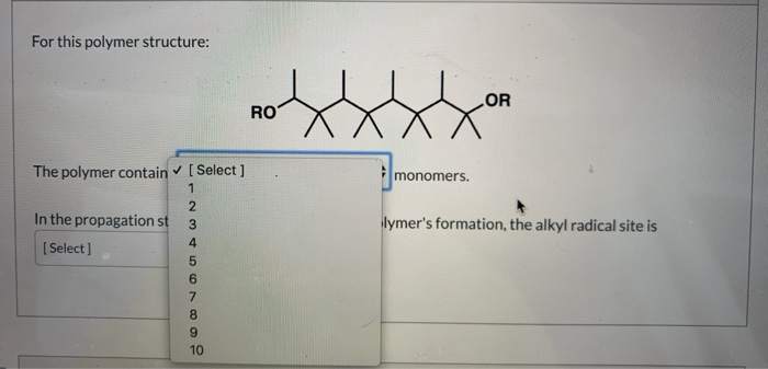 Solved For this polymer structure: TOR ROXXXX The polymer | Chegg.com