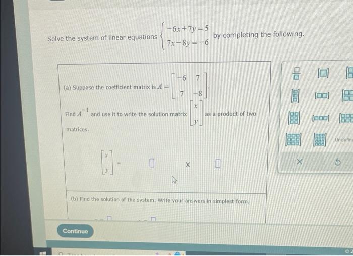 Solved Solve the system of linear equations | Chegg.com