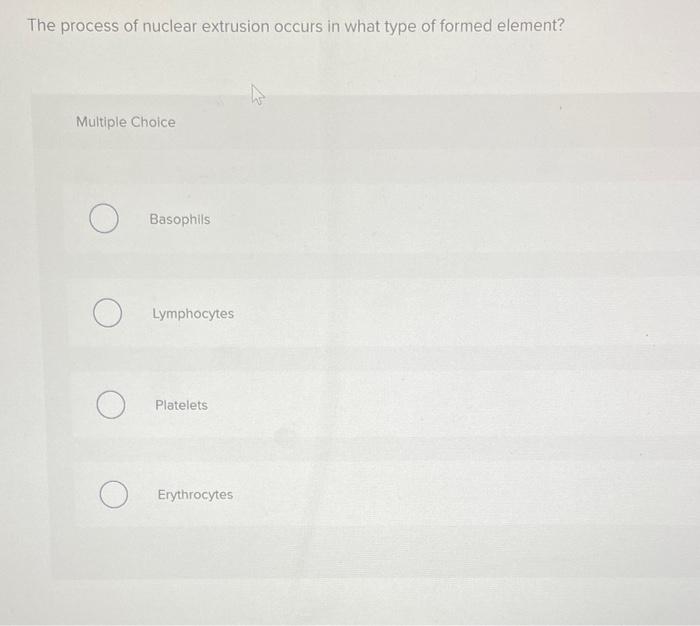Solved The process of nuclear extrusion occurs in what type | Chegg.com