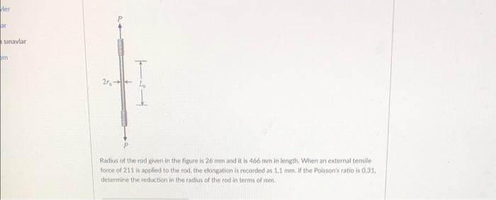 Solved Radius of the rod given in the figure is 26 mm and it | Chegg.com