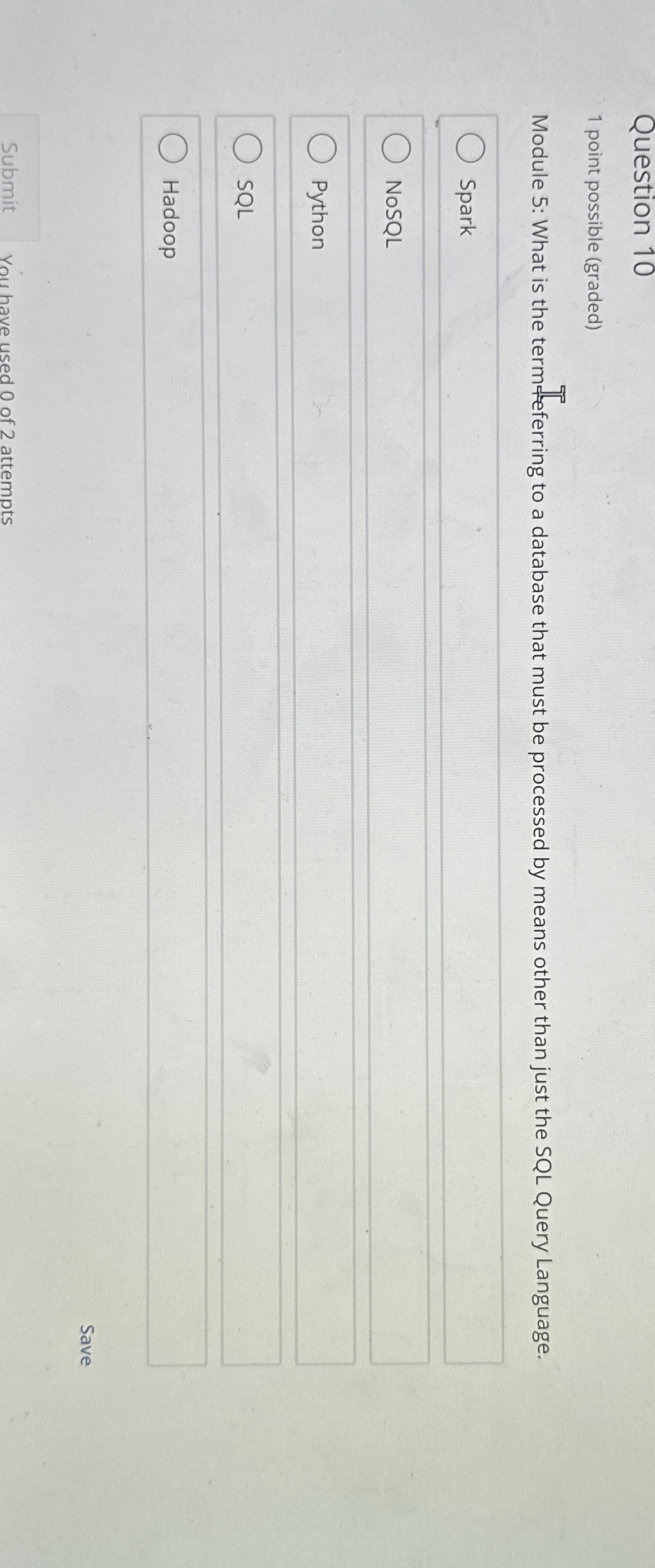 Solved Question 101 ﻿point possible (graded)Module 5: What | Chegg.com
