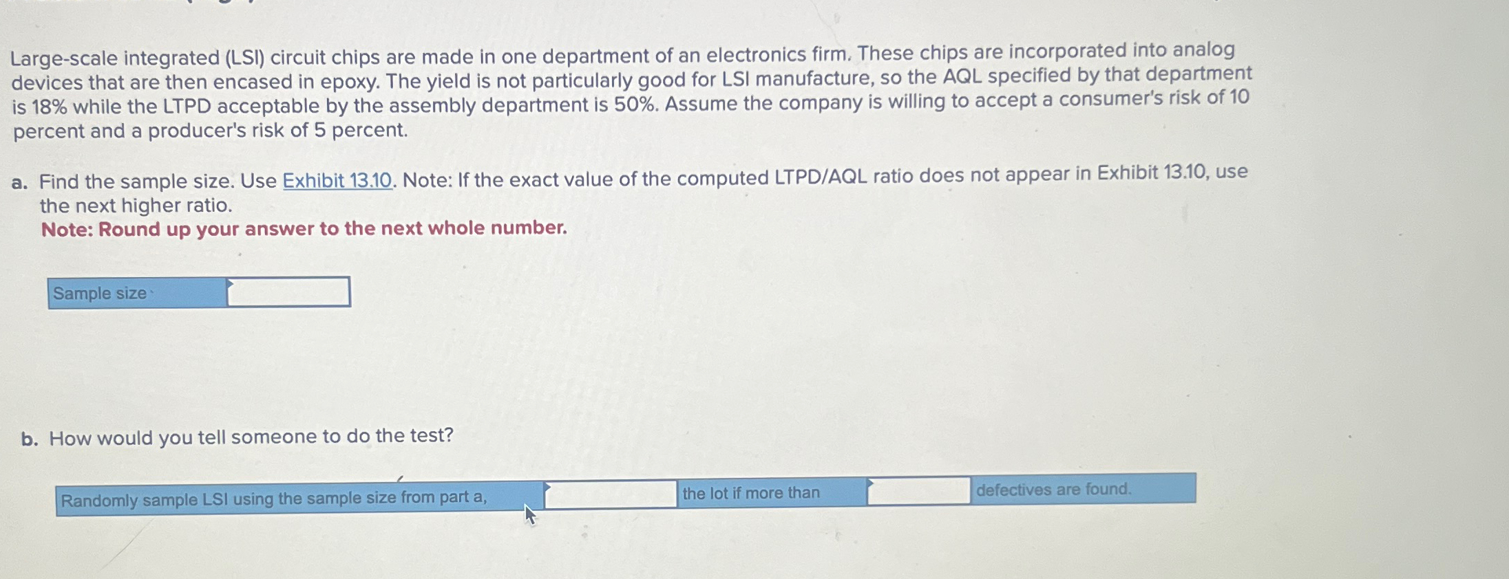 Solved Large-scale integrated (LSI) ﻿circuit chips are made | Chegg.com