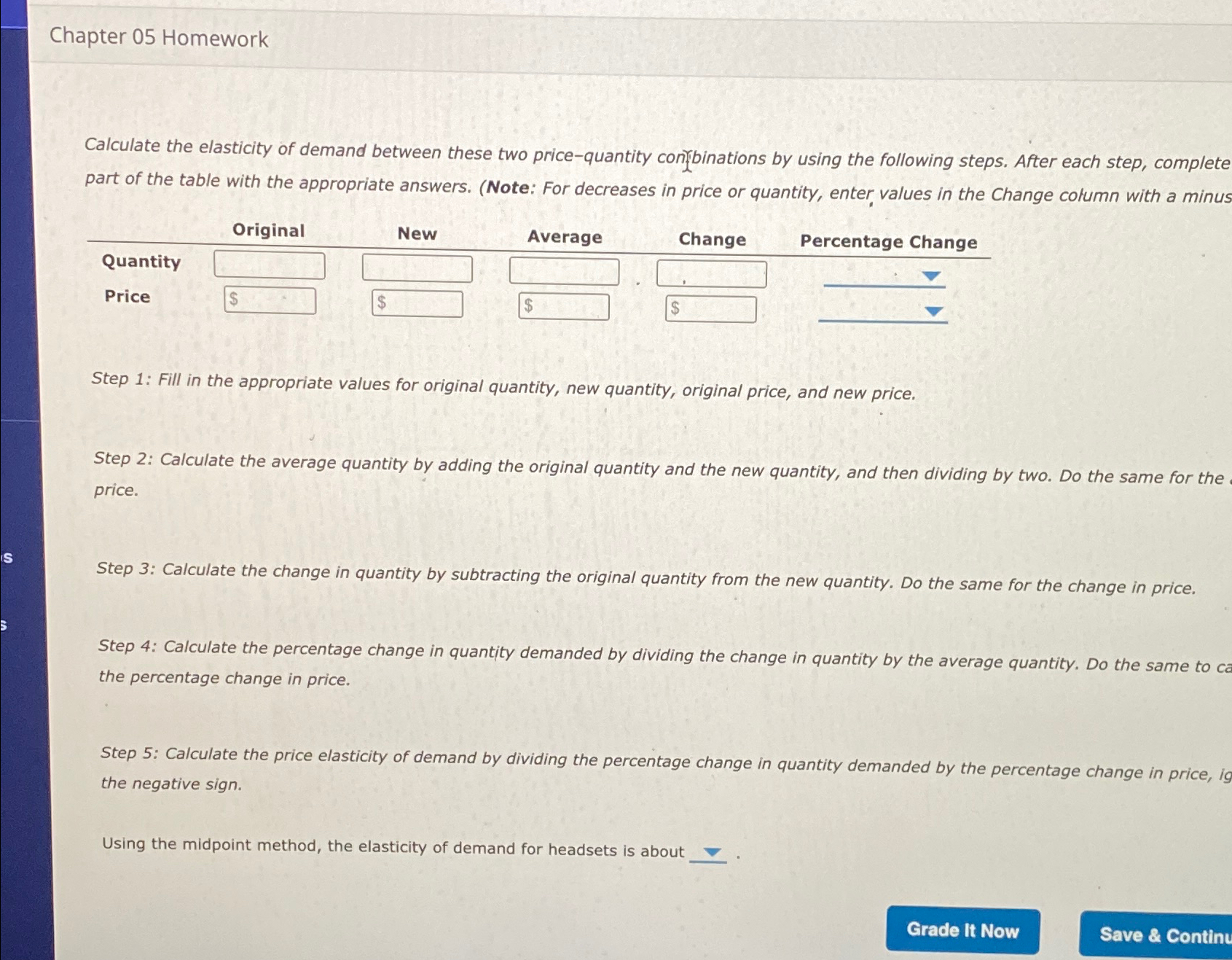 Chapter 05 ﻿HomeworkCalculate the elasticity of | Chegg.com