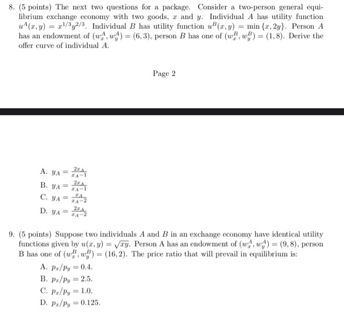 Solved 8. (5 points) The next two questions for a package. | Chegg.com