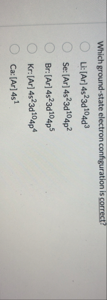 Solved Which ground-state electron configuration is | Chegg.com
