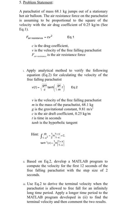 Solved Can you help me program a Matlab code to calculate | Chegg.com