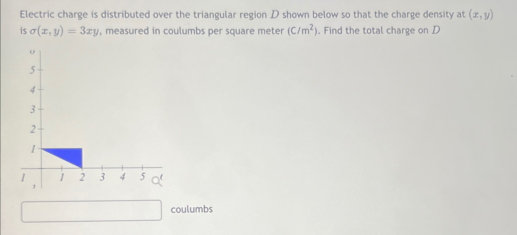 Solved Electric charge is distributed over the triangular | Chegg.com