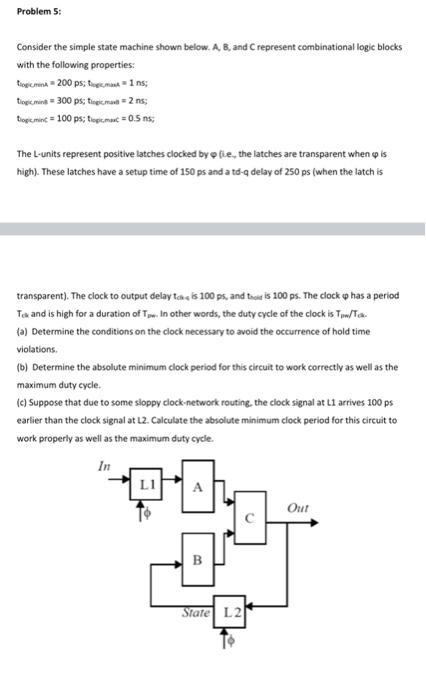 Solved Problem: Consider the simple state machine shown | Chegg.com