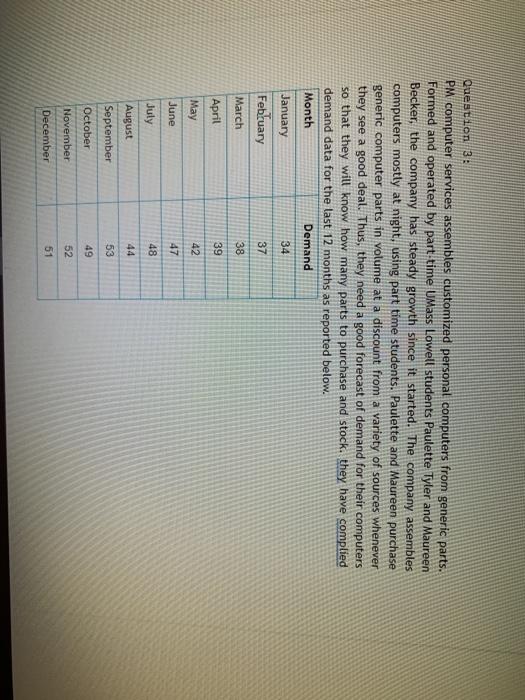 Solved Question 3 3: PM computer services assembles | Chegg.com