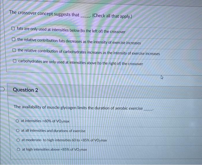 Solved The crossover concept suggests that (Check all that | Chegg.com